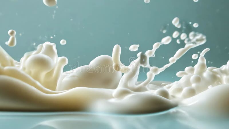 Milk Splashes in a Crown Shape Against a Light Backdrop, Creating a ...