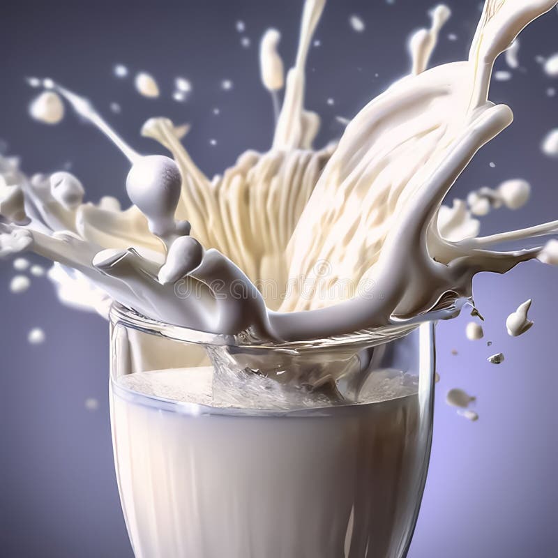 Milk Splashes from a Glass. Liquid Explosion Stock Illustration ...