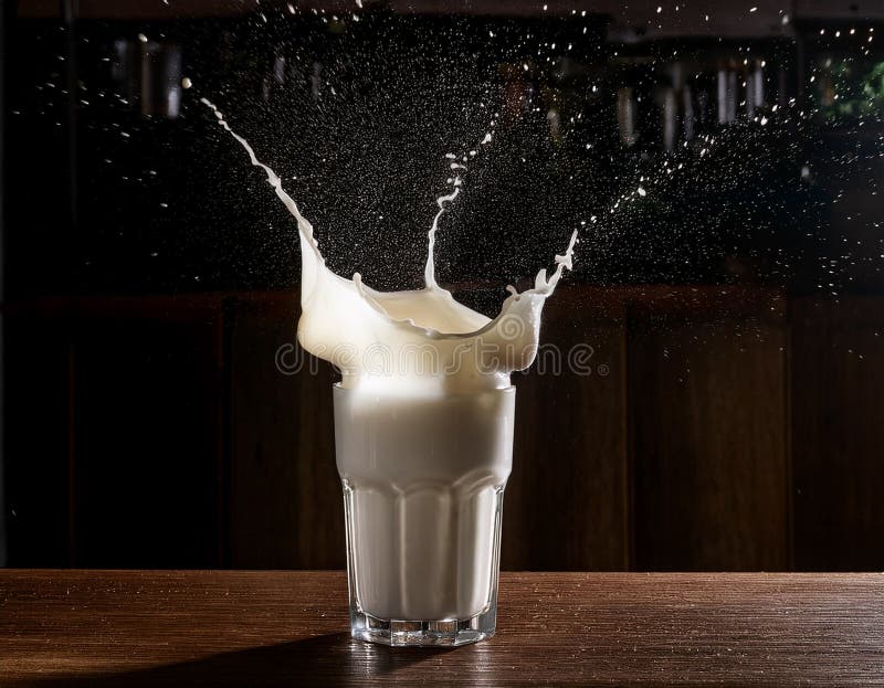 Milk Splashing Out of a Glass, Captured in Slow Motion Stock ...