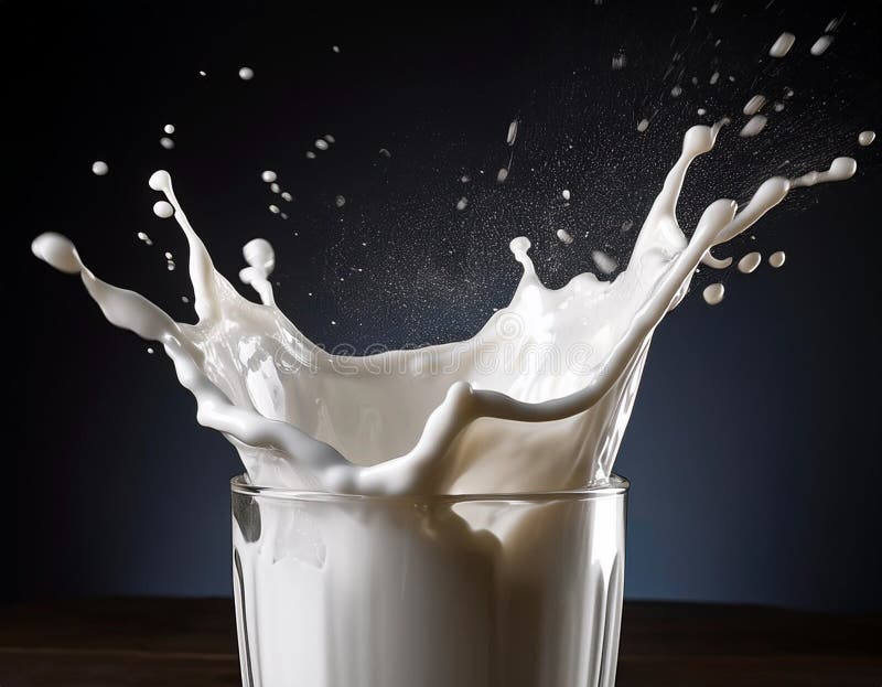 Milk Splashing Out of a Glass, Captured in Slow Motion Stock ...