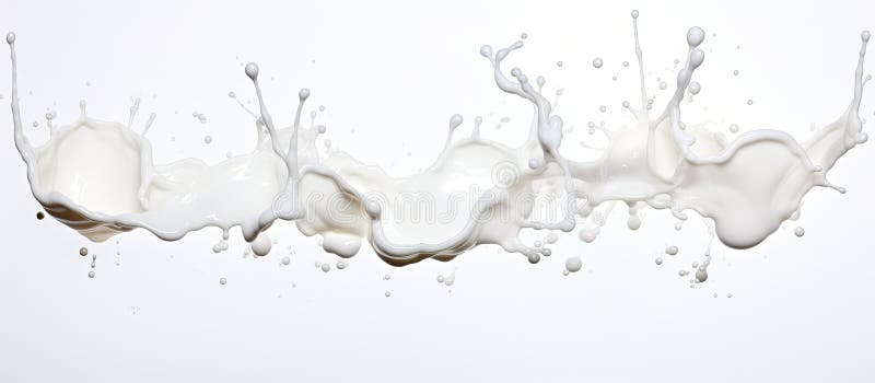 Milk Splashing on White Background Stock Illustration - Illustration of ...
