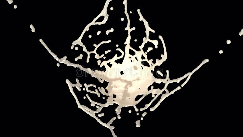 Milk Splatter on a Black 3d Stock Illustration - Illustration of motion ...