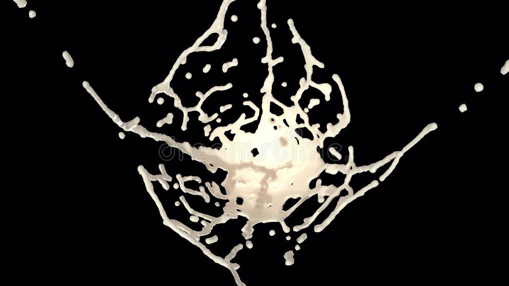 Milk Splatter on a Black 3d Stock Illustration - Illustration of motion ...