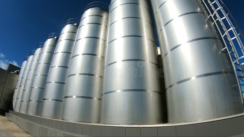 Milk Storage Tank at a Dairy Plant.. Tankers with Milk in the Unloading ...