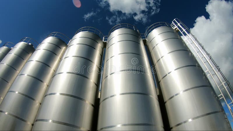 Milk Storage Tank at a Dairy Plant.. Tankers with Milk in the Unloading ...