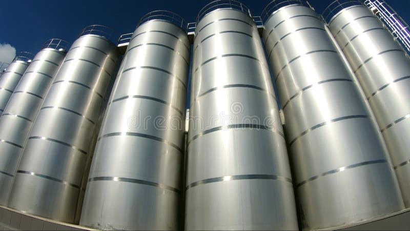 Milk Storage Tank at a Dairy Plant.. Tankers with Milk in the Unloading ...
