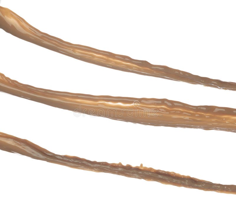 Milk Tea Fall Pouring Down in Shape Form Line. Milk Ice Coffee Splash ...