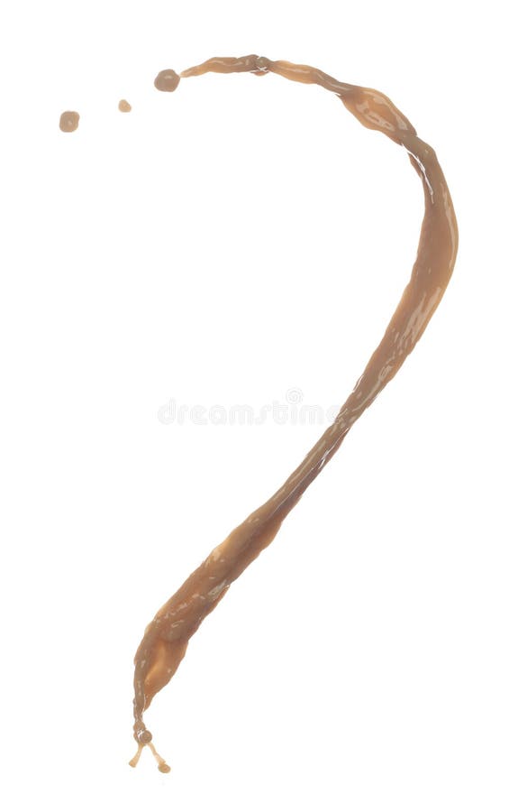 Milk Tea Fall Pouring Down in Shape Form Line. Milk Ice Coffee Splash ...