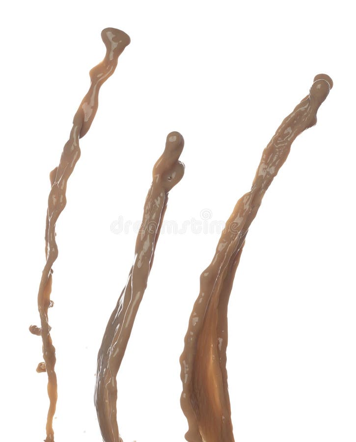 Milk Tea Fall Pouring Down in Shape Form Line. Milk Ice Coffee Splash ...