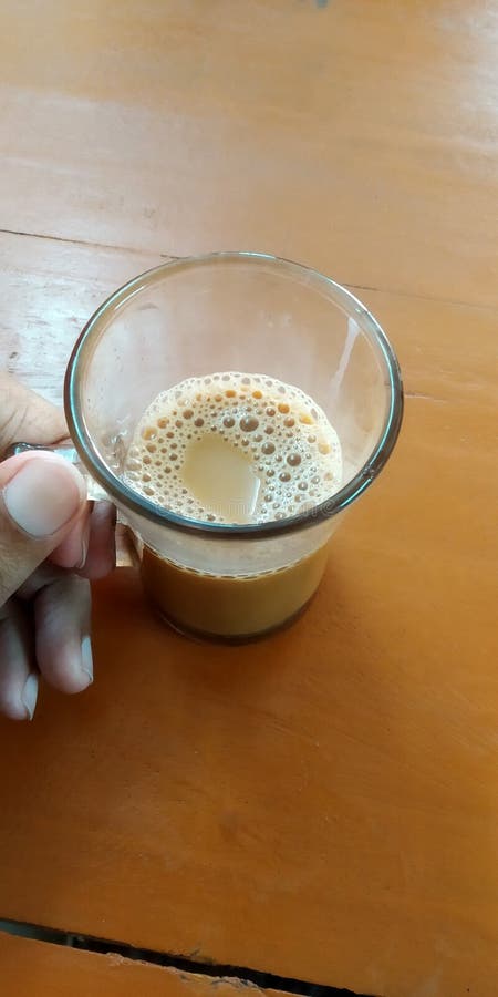 Milk Tea with Glass and Fingers Stock Photo - Image of deshi, caffeine ...