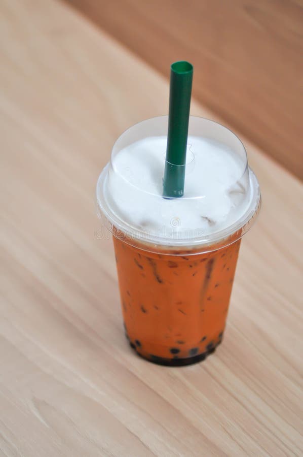 Milk Tea or Thai Tea or Bubble Tea , Thai Milk Tea or Iced Tea Stock ...