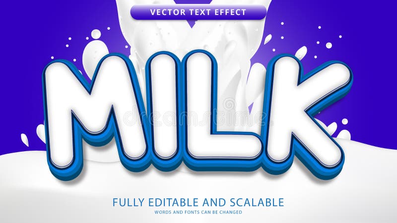 Milk Text Effect Editable Eps File Stock Vector - Illustration of style ...