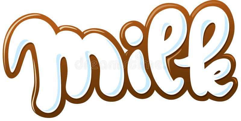 Milk Text Vector Illustration Stock Vector - Illustration of hand ...
