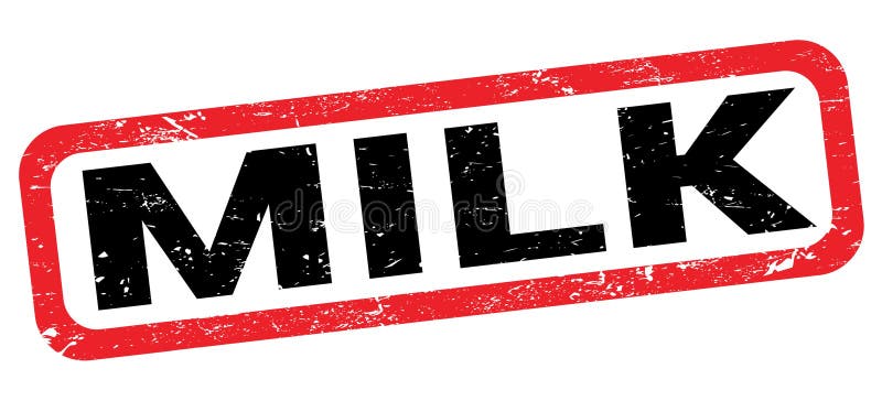 MILK Text Written on Red-black Rectangle Stamp Stock Illustration ...