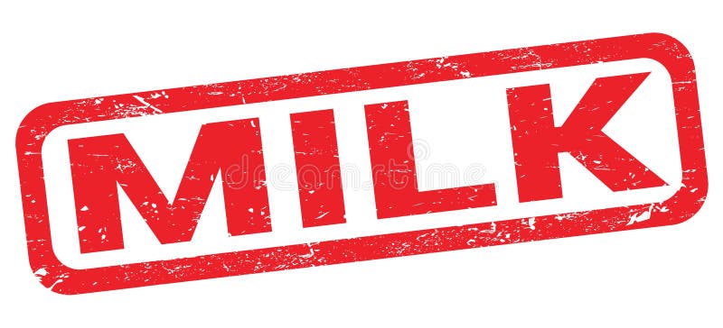 MILK Text Written on Red Rectangle Stamp Stock Illustration ...