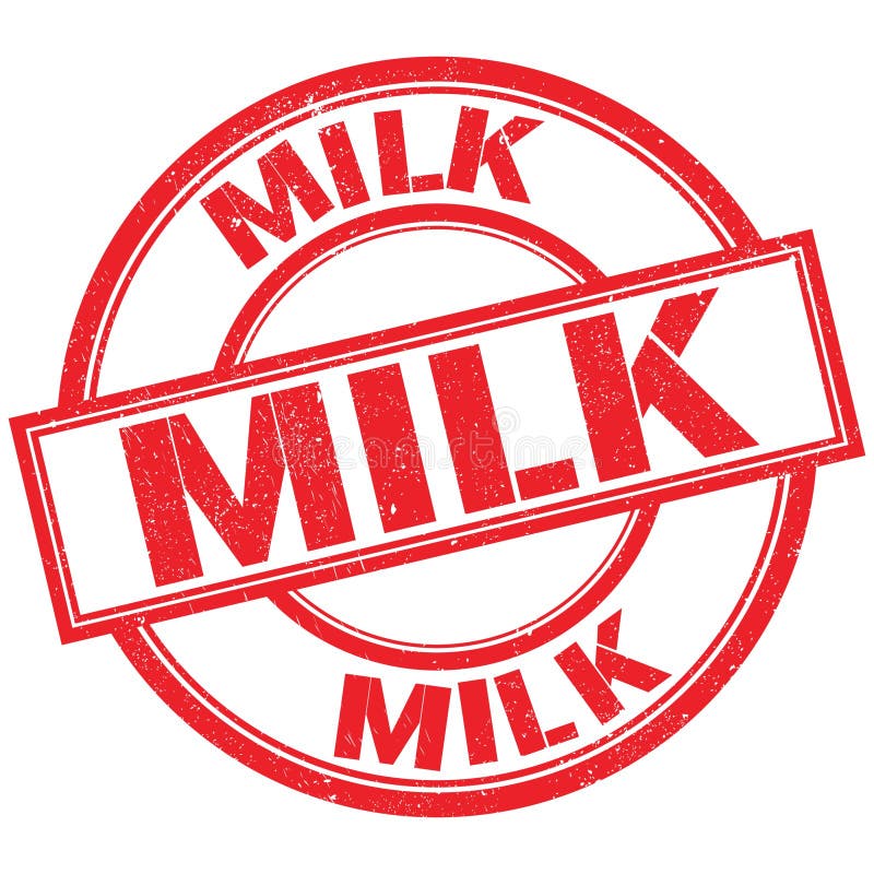 MILK Text Written on Red Stamp Sign Stock Illustration - Illustration ...