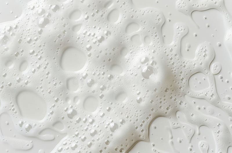 Milk Texture with Bubbles. a Close Up of White Water Droplets on a ...