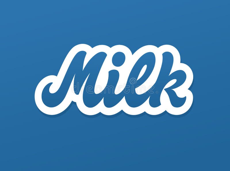 Milk vector lettering stock vector. Illustration of signboard - 215716295