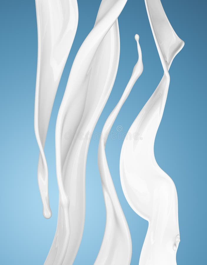 Milk or White Liquid Splash on Blue Background Stock Image - Image of ...