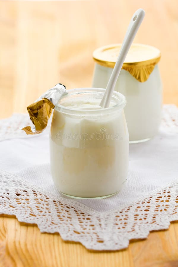Milk yogurt stock image. Image of spoon, product, healthy - 13349263