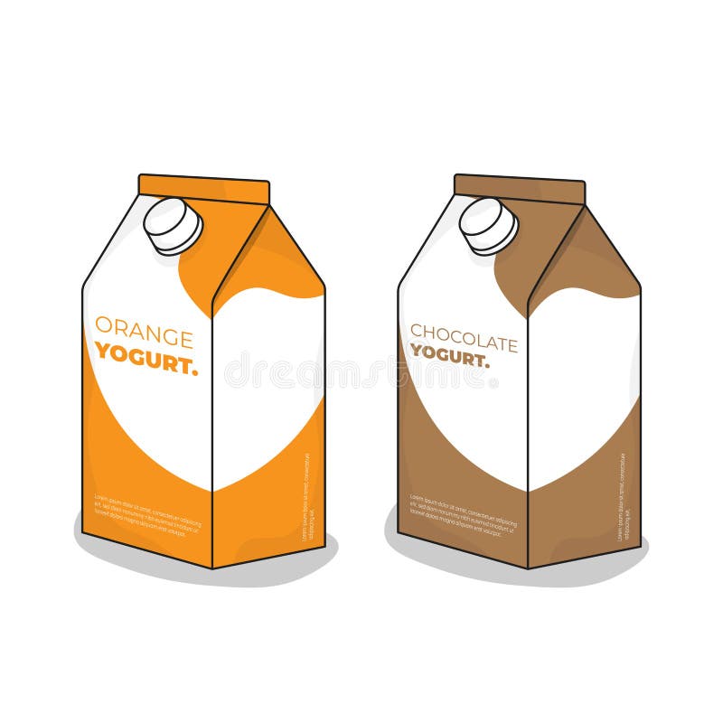 Milk or Yogurt Box Template in Yellow White and Chocolate White ...