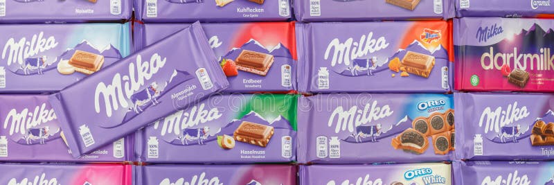 Milka Chocolate Chocolates Different Types Variety Background Square ...