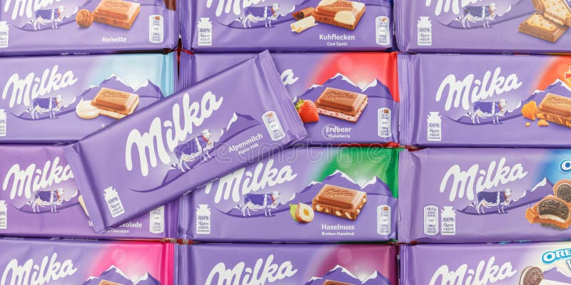 View on Milka Chocolate Spread Glasses in German Supermarket Editorial ...
