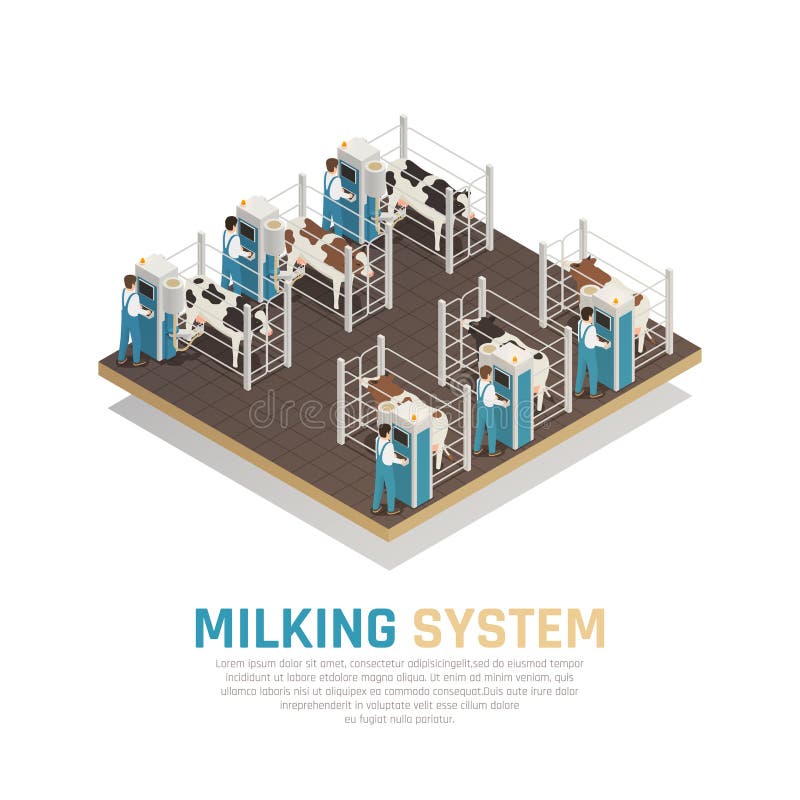 Milking Operation Factory Background Stock Vector - Illustration of ...