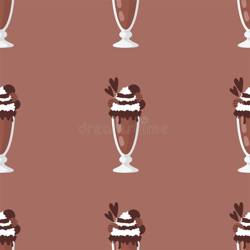 Chocolate Milkshake. Seamless Vector Patterns Stock Vector ...