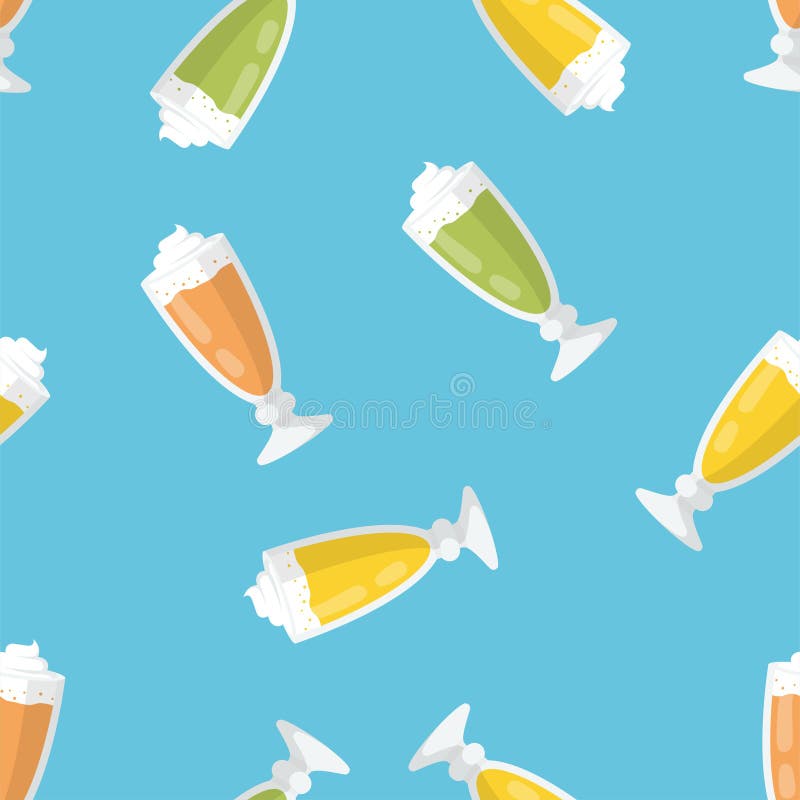Milkshake. Seamless Vector Patterns Stock Vector - Illustration of ...