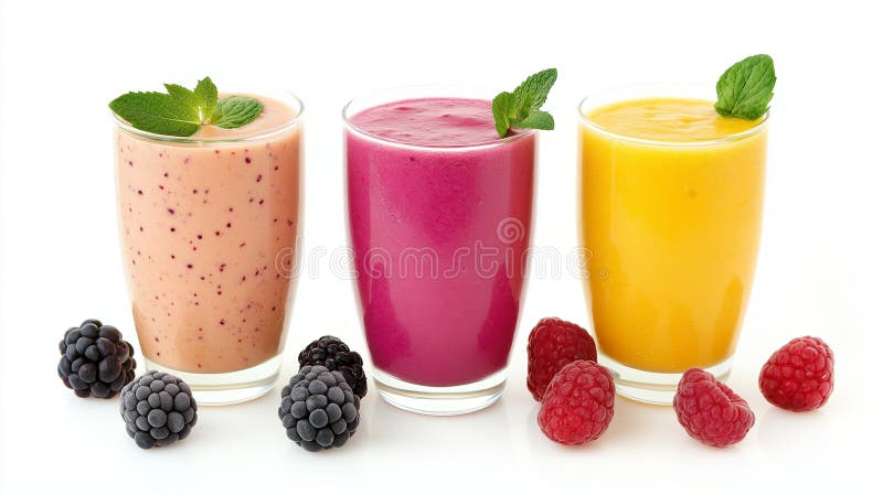 Milkshake with Assorted Flavors, Delicious Assorted Smoothie Isolated ...