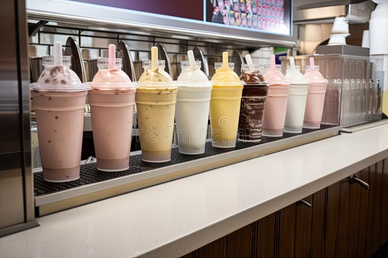 Milkshake Bar, with Variety of Milkshakes and Soft Drinks Available To ...