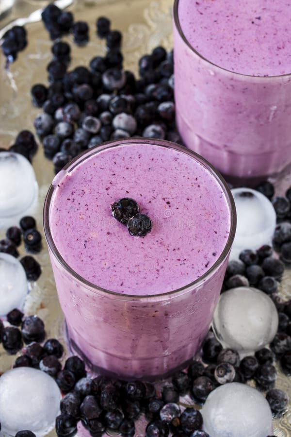 Milkshake with berries stock photo. Image of cream, blended - 55433602