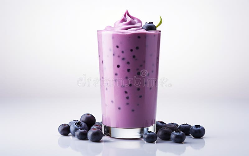 Milkshake Blueberry Transparent Background Stock Illustration ...