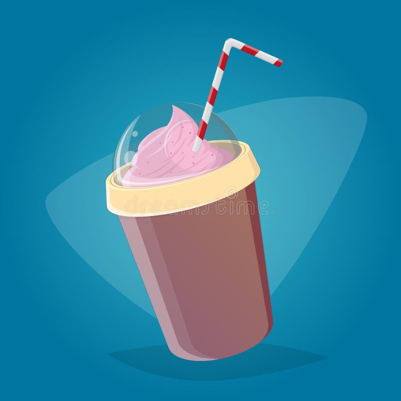 Retro Cartoon Illustration of a Milkshake Stock Vector - Illustration ...