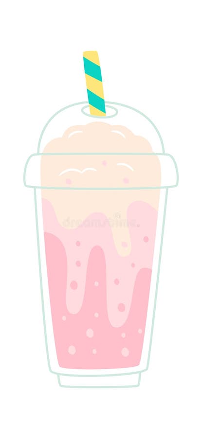 Milkshake in Glass stock vector. Illustration of cream - 279344712