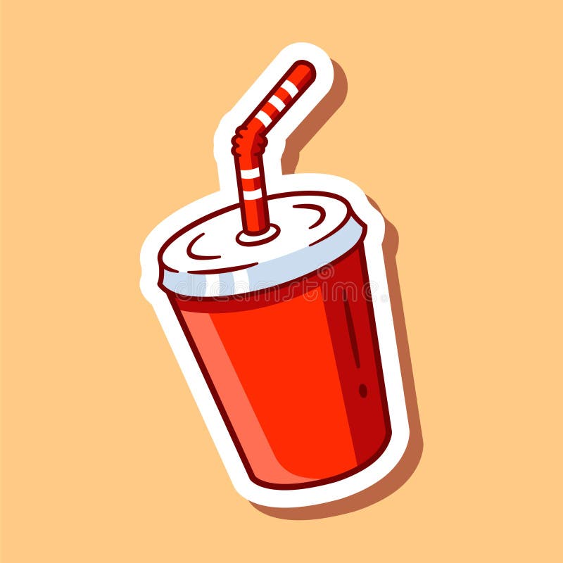 Milkshake Cup Illustration Vector. Coffee Cup Sticker Stock Vector ...