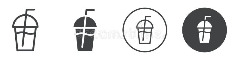Milkshake Drink Icon Vector Logo Outline Stock Vector - Illustration of ...