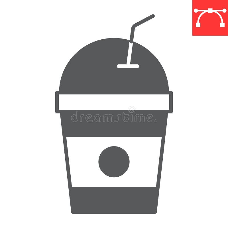 Milkshake glyph icon stock vector. Illustration of shake - 239793859