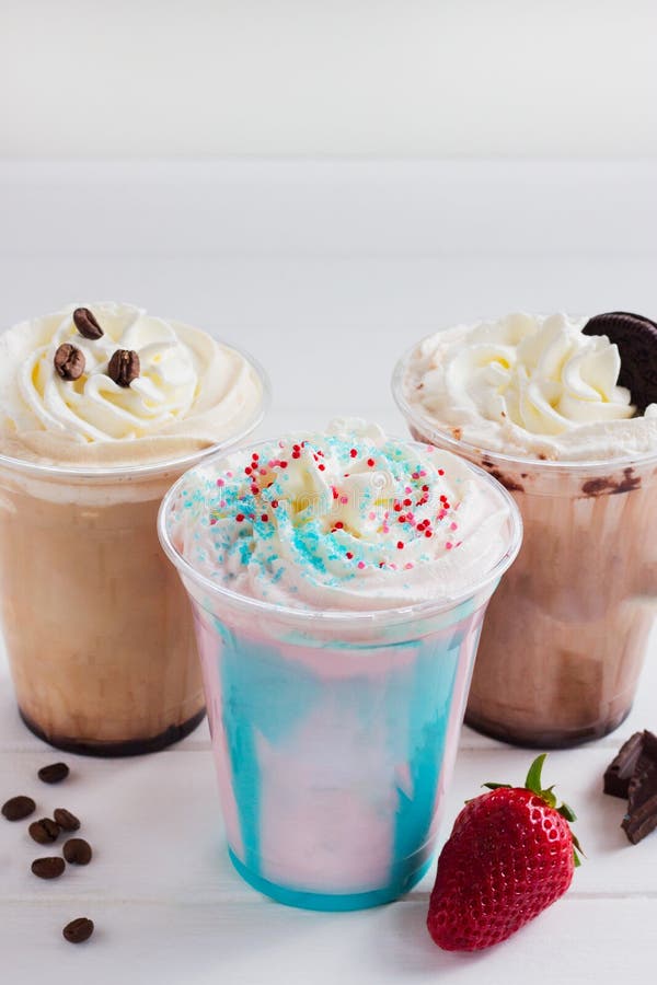 Milkshake Ice Coffee Group. Stock Photo - Image of chocolate, milk ...