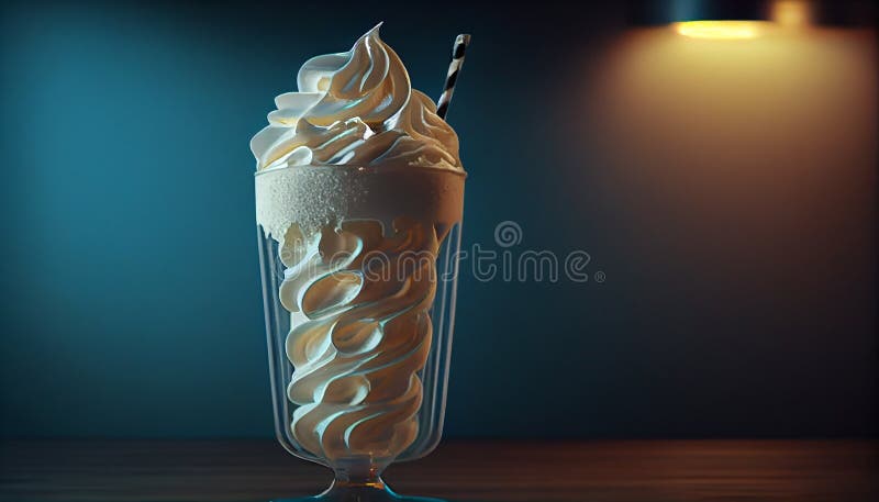 Milkshake Ice Cream with Light Lamp , Generative AI Stock Illustration ...
