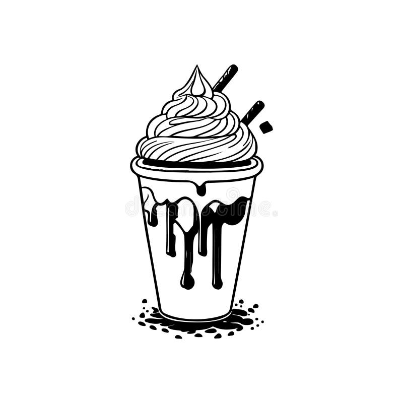 Milkshake Icon Hand Draw Black Colour Chocolate Day Logo Symbol Perfect ...