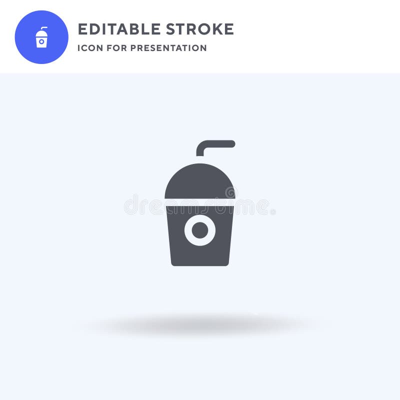 Milkshake Icon Vector, Filled Flat Sign, Solid Pictogram Isolated on ...