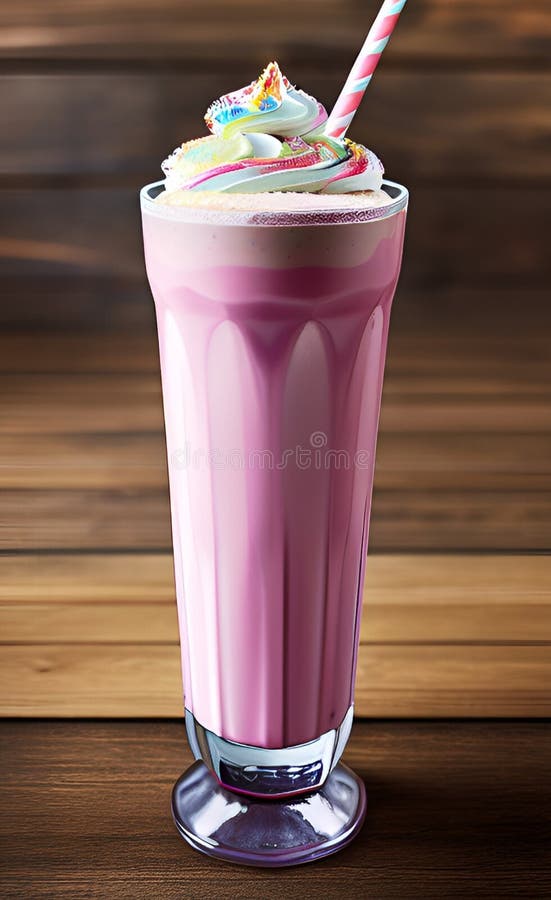 Milkshake with Whipped Cream and Sprinkles Illustration Artificial ...