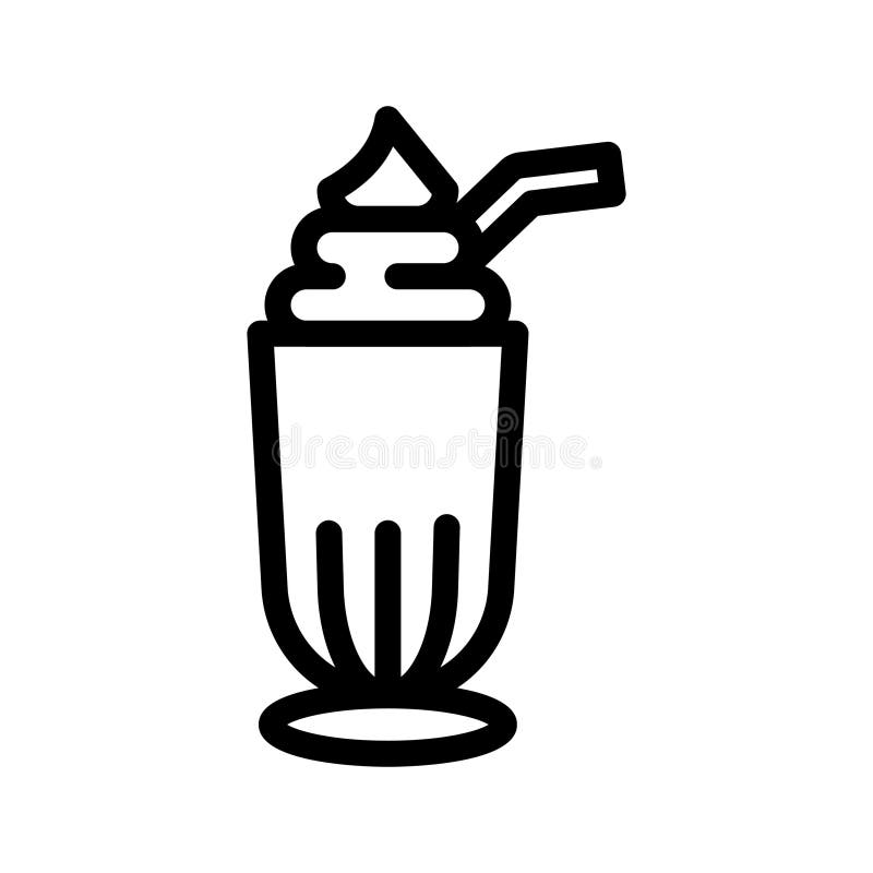 Milkshake Line Icon Illustration Vector Graphic Stock Vector ...
