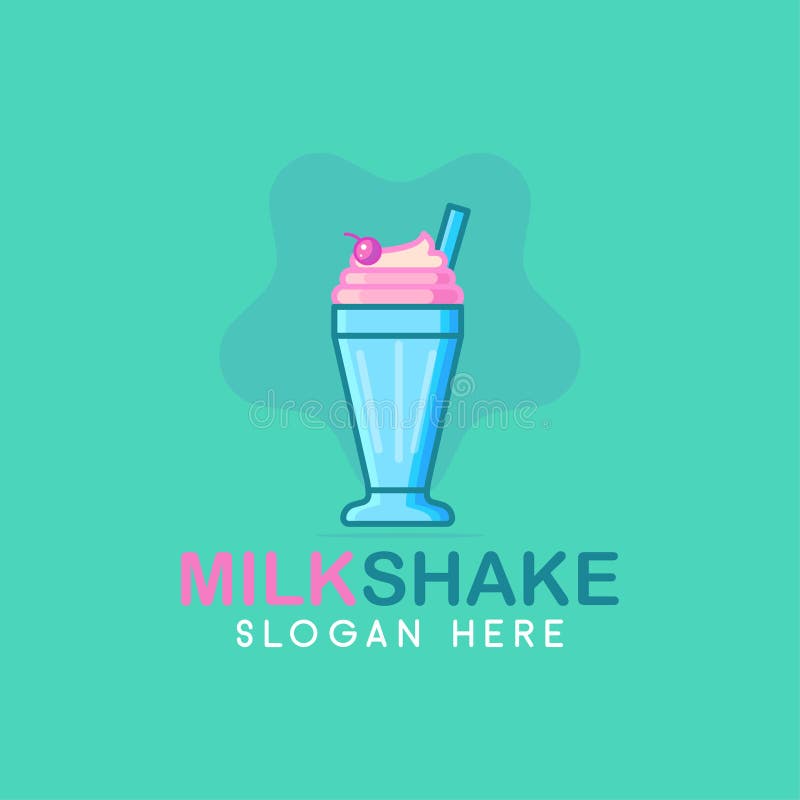 Milkshake Logo Design Flat Illustration Fast Food Icon Vector Modern ...