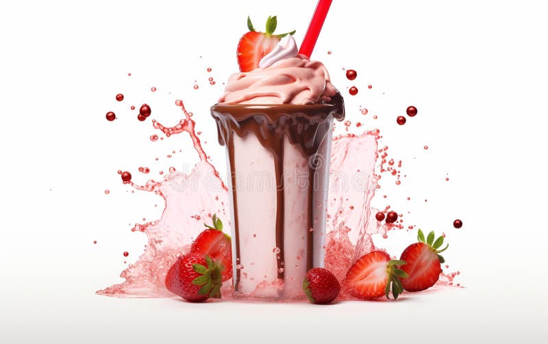 Milkshake Magic on White stock image. Image of swirl - 344152529
