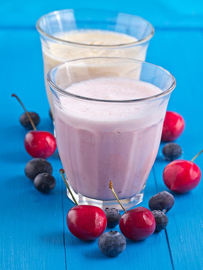 Milkshake stock image. Image of milkshake, cherries, diet - 31481725