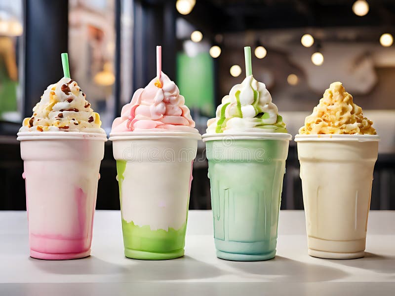 Milkshake, Milk Shake with Fruit Stock Illustration - Illustration of ...