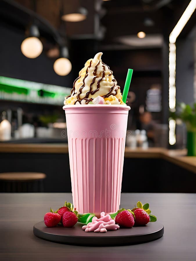 Milkshake, Milk Shake with Fruit Stock Illustration - Illustration of ...